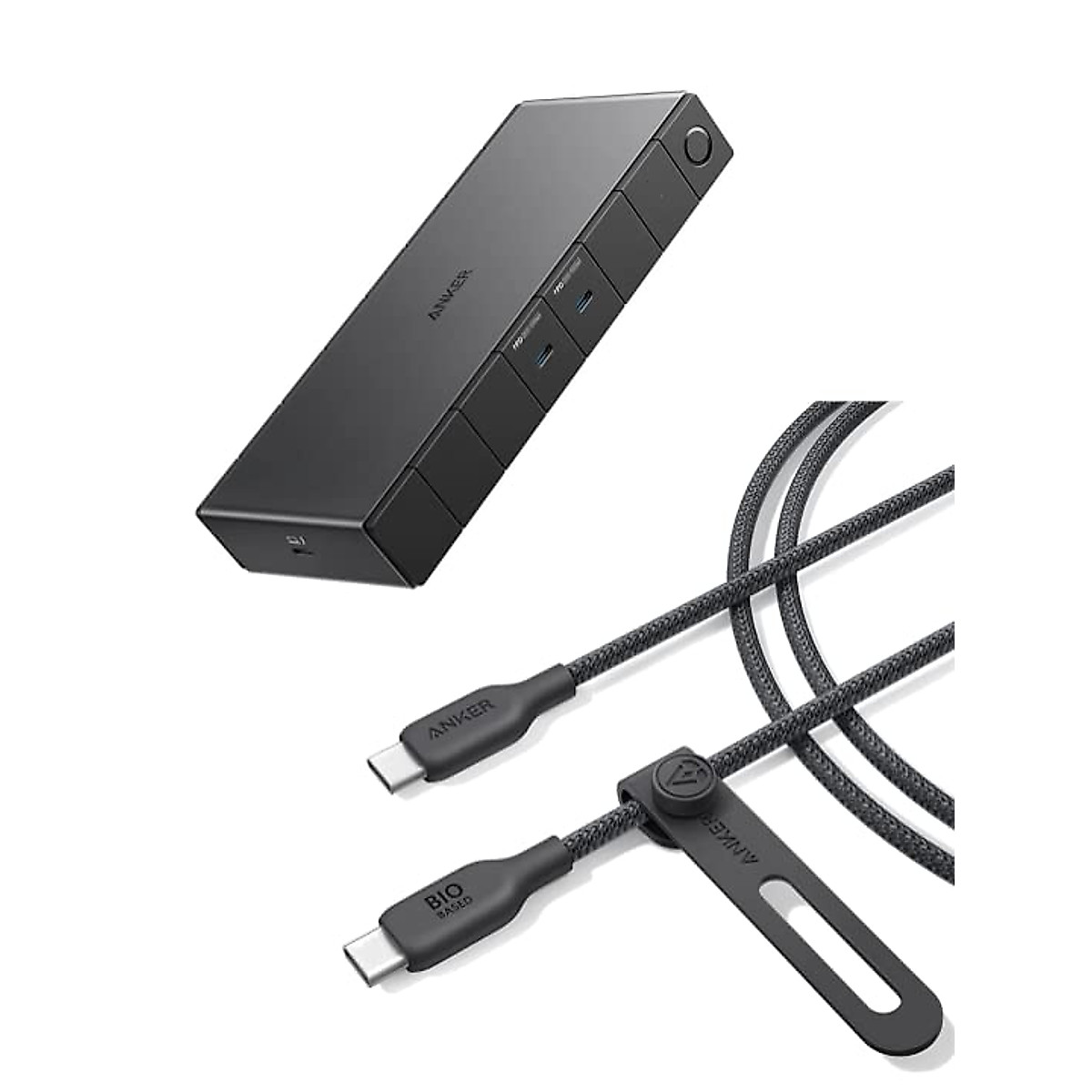 Anker 543 USB C to USB C Cable (140W, 6ft), USB 2.0 Bio-Nylon Charging Cable & Anker 778 Thunderbolt Docking Station (12-in-1, Thunderbolt 4), 40 Gbps with Max 100W Charging