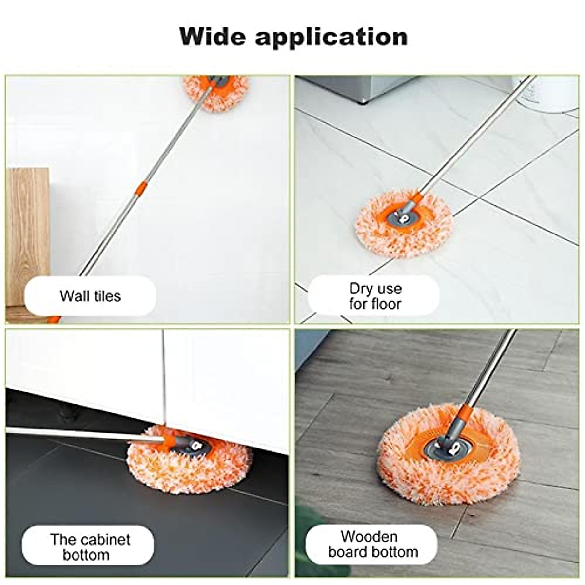 Mops for Floor Cleaning, 360 Degree Rotatable Adjustable Cleaning Mop, Extendable Wall Cleaner Mop,with Reusable Washable Mop Head, Wall Cleaning Mop for Wall Ceiling Floor