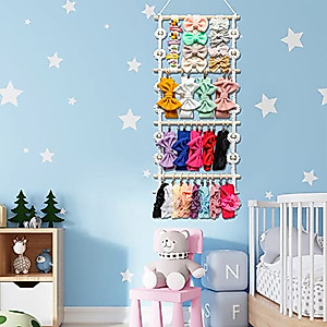 GFPGYQ Headband Bow Holder for Baby Girls Hair Bows, Boho Bow Holder for Girls Hair Bows and Headbands, Nursery Hair Bow Holder Organizer