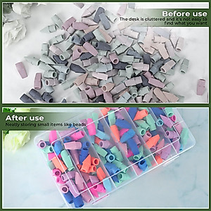 Neworkg 2 Pack Tackle Box Organizer, Plastic Organizer Box for Crafts, 6 Grids Transparent Storage Box, Beads Earrings, Screws and Mascara Brushes