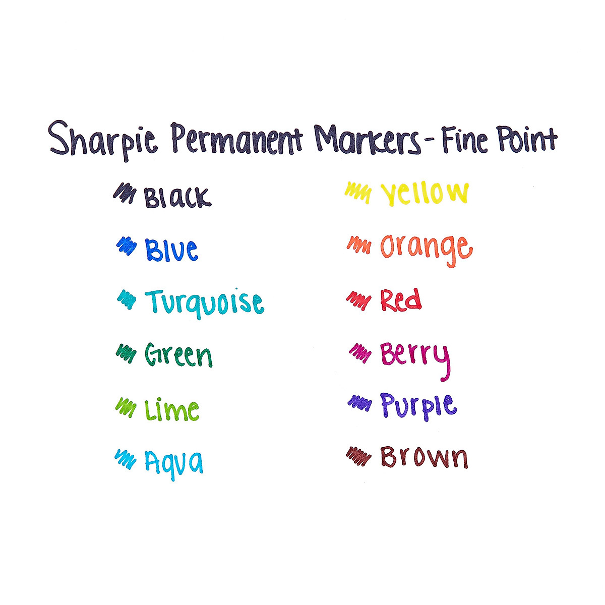 Fine Point Permanent Marker, BLUE, Durable Ink is Fade-Resistant and Water-Resistant - BLUE - 12 Pens Per Box - 1 Box
