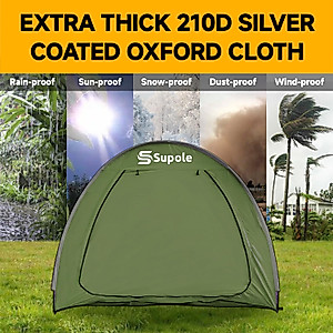 Supole Outdoor 2 to 3 Bike Storage Tent, 78.8 x 31.5 x 65 in Bicycle Shed, Extra Thick 210D Silver-Plated Oxford PU4000 Waterproof, Double Side Opening Portable Bikes Cover for Home Garden, Green