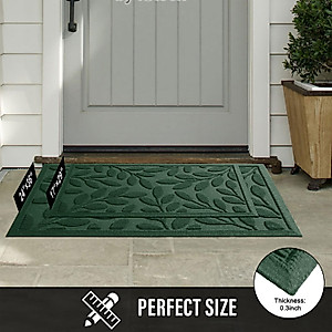 HIYARD Front Door Mat, Heavy Duty Welcome Door Mat Indoor Outdoor, Waterproof Doormat, Sturdy Natural Rubber, Fade Resistant, Easy Clean, Low Profile Entryway Mat Outdoor Entrance, 36×24, Green