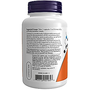 NOW Supplements, L-Tyrosine 750 mg, Supports Mental Alertness*, Neurotransmitter Support*, 90 Veg Capsules