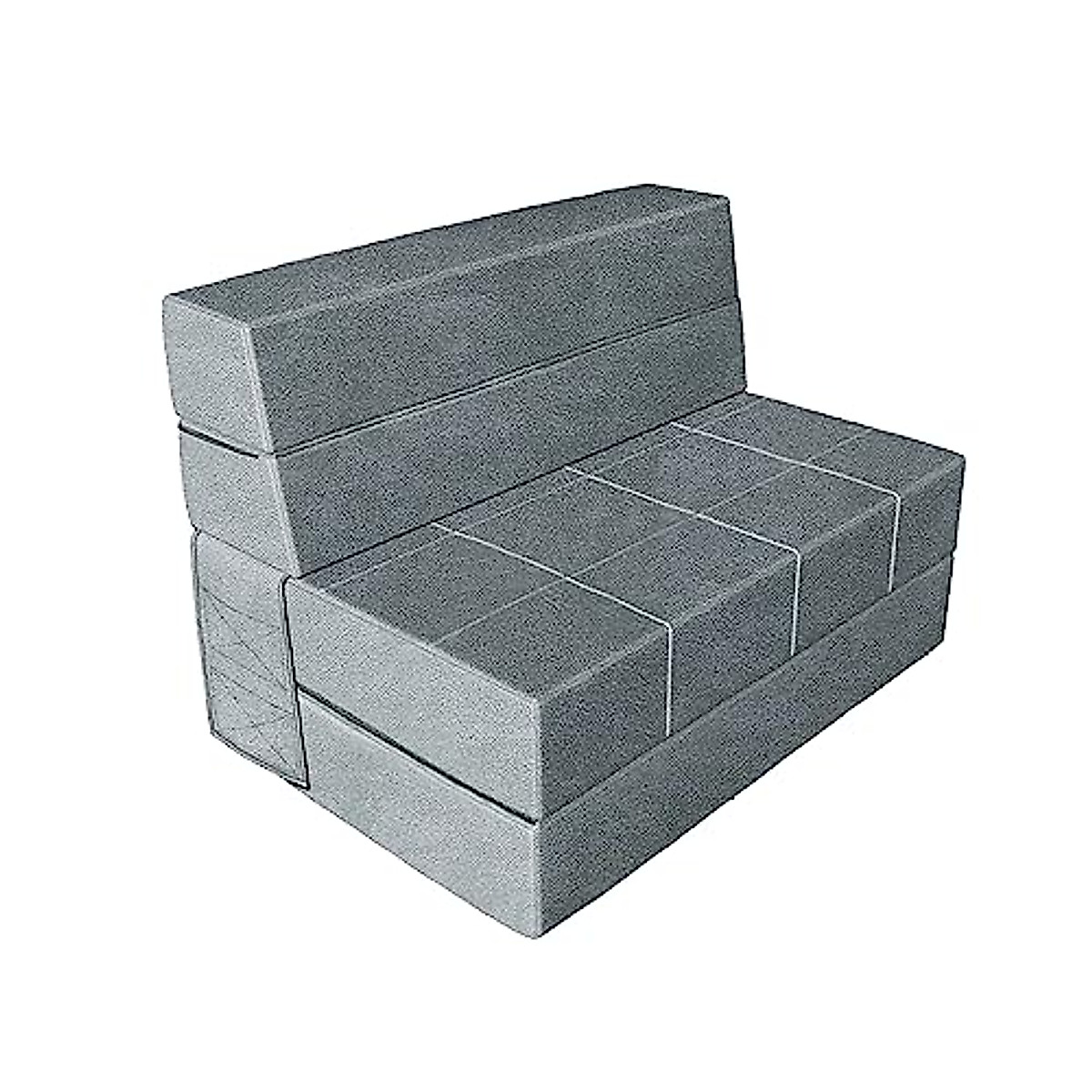 YENING Folding Sofa Bed Twin Size for Small Rooms Fold Out Foam Couch Convertible Bed for Adults Foldable Futon Chair Beds Sleeper, Grey