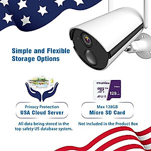 LaView Security Cameras Wireless Outdoor,1080P HD Battery Powered 14400mAh, Outdoor Security Cameras with AI Motion Detection, Night Vision,IP65 Waterproof, SD Slot & USA Cloud Service
