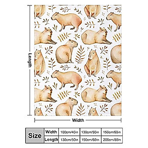 Adorable Capybara Super Soft Flannel Blanket Comfortable Throw Blanket for Bedroom Office Sofa Travel 60"x80"