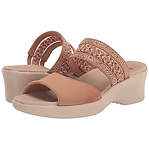 BZees Womens Fireworks Wedge Sandal Cafe Tan Woven 8 M