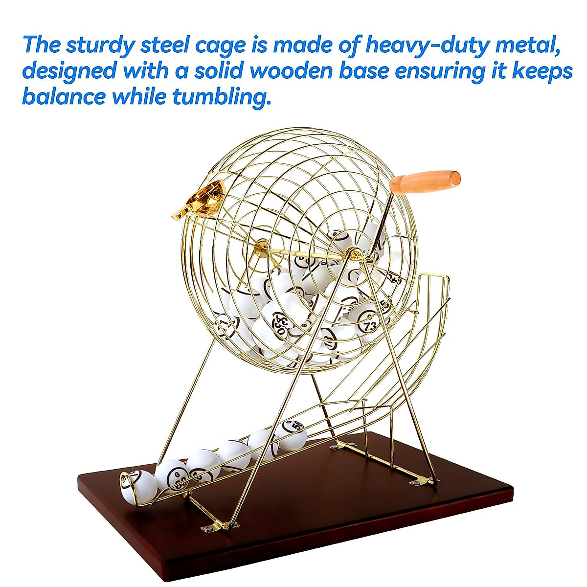 GSE Professional Bingo Game Set with X-Large Bingo Cage, 1.5" Ping Pong Size Bingo Balls, Bingo Master Board. Great for Large Groups, Bingo Halls, Parties, Bingo Game Night