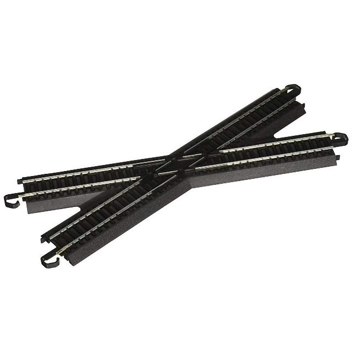 Bachmann Trains - Snap-Fit E-Z TRACK 30 DEGREE CROSSING (1/card - STEEL ALLOY Rail With Black Roadbed - HO Scale