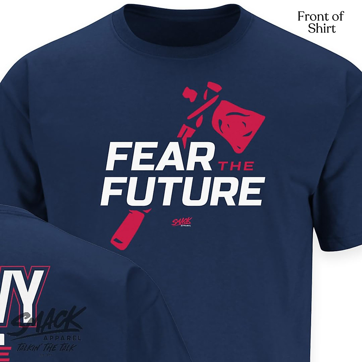 Fear The Future - Envy The Past T-Shirt for Atlanta Baseball Fans (SM-5XL) (Navy Short Sleeve, X-Large)