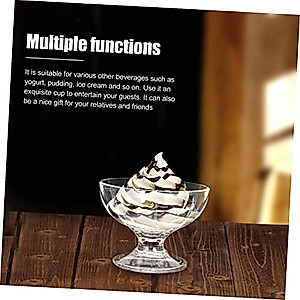Hemoton 4pcs Ice Cream Cup Trifle Mojito Glasses Glass Pudding Cup Plastic Container Plastic Trifle Bowl Clear Acrylic Cake Stand High Based Juice Cup Milk Shake Cup Dessert Display Cup