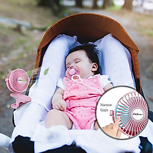 SkyGenius Battery Operated Clip On Baby Stroller Fan (Pink)