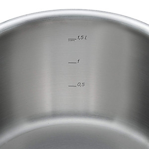 WMF Sauce pan Ø 16 cm Approx. 1,4l Gourmet Plus Inside Scaling Vapor Hole Made in Germany Metal lid Cromargan Stainless Steel Suitable for All Stove Tops Including Induction Dishwasher-Safe