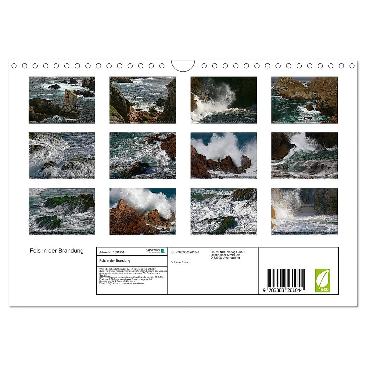 Rock in the surf (Wall Calendar 2024 DIN A4 Landscape), CALVENDO 12 Month Wall Calendar