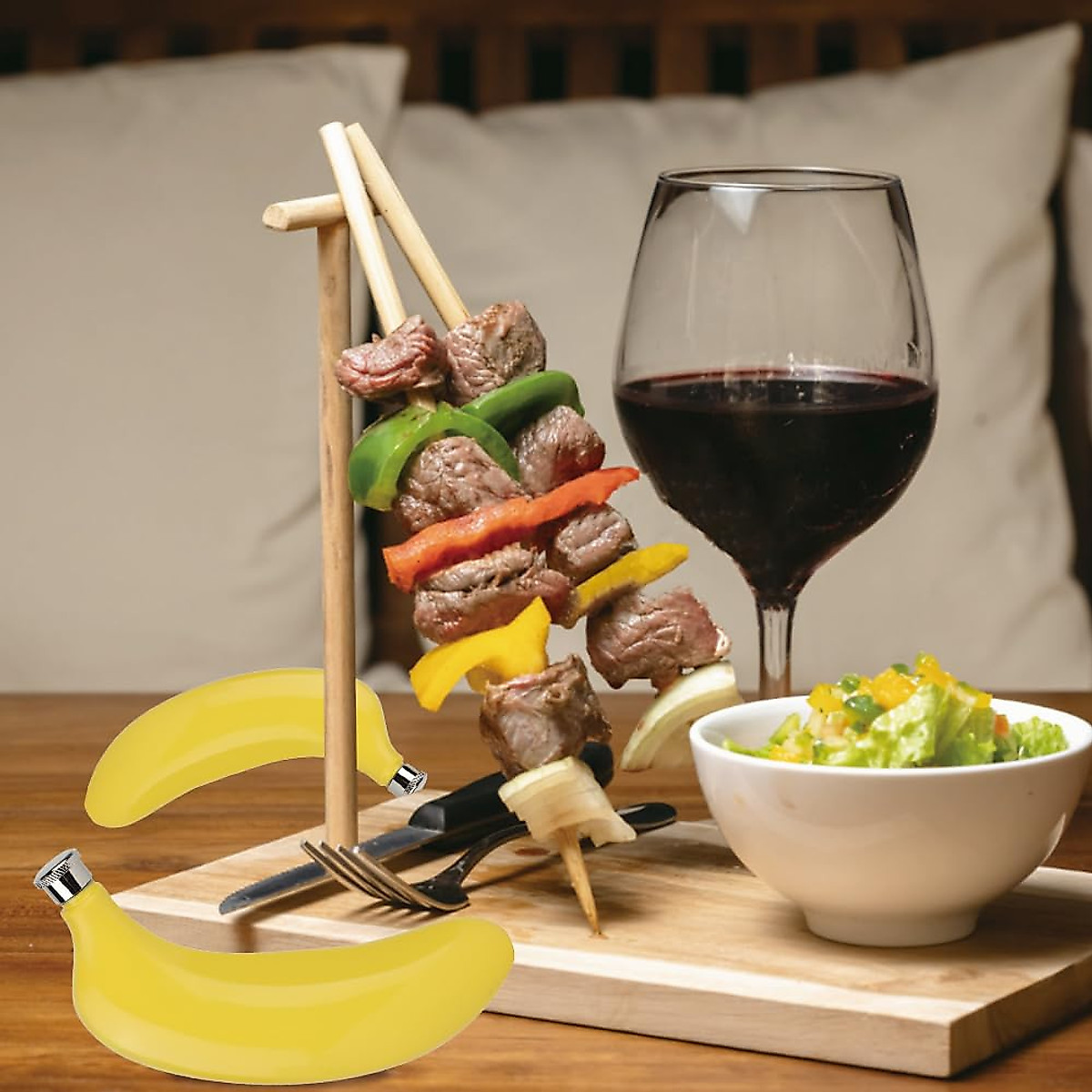 Joyzan Pocket Hip Flask, Stainless Steel Leak Proof Funnels Banana Shaped Portable Alcohol Whiskey Rum Vodka Drink Bottle Wine set Liquor Men Traveling Fishing Hunting Hiking Camping Women Gift 5oz