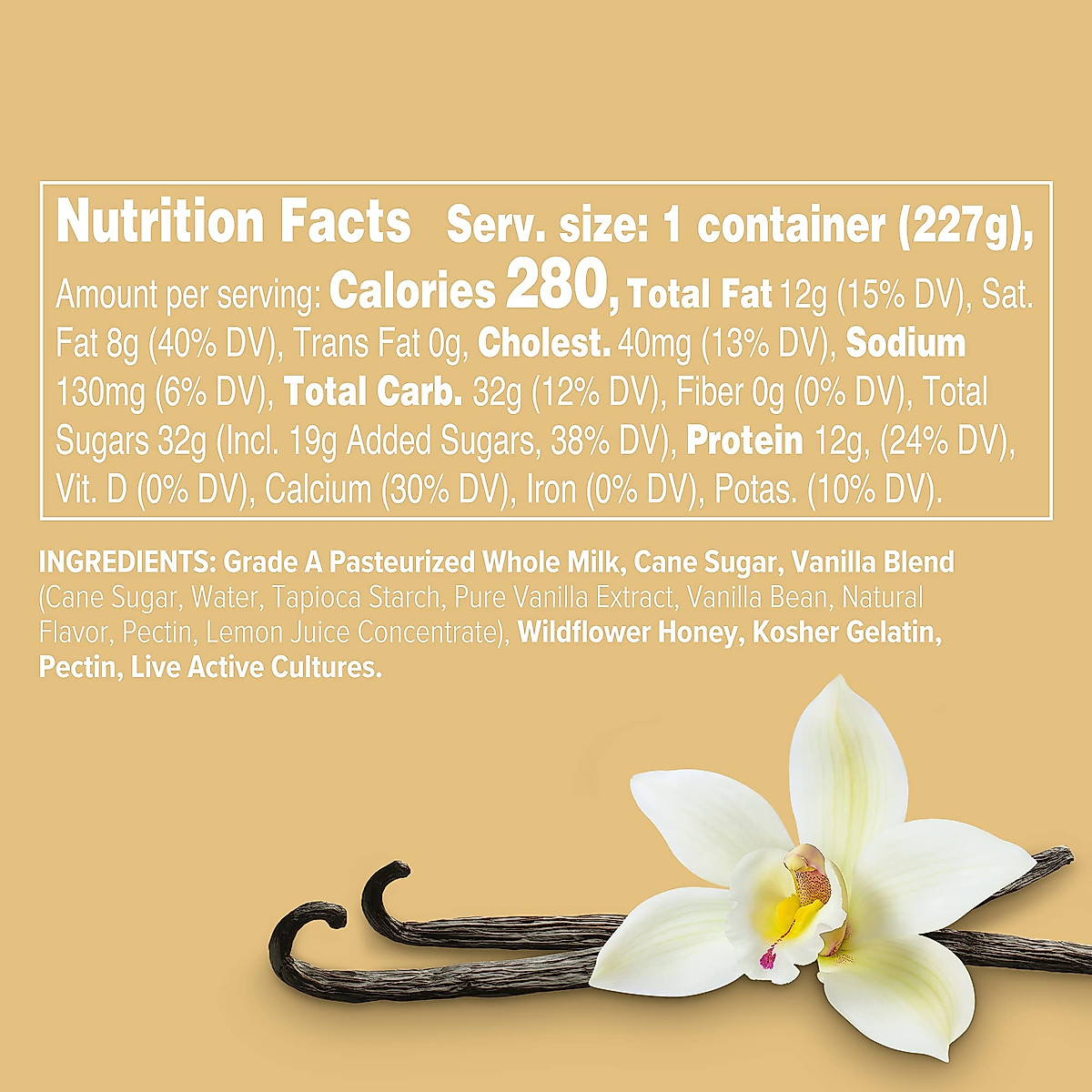 Noosa, Yoghurt Vanilla Bean, 8 Ounce, Probiotic, Whole Milk Yogurt, No Artificial Ingredients, Gluten Free