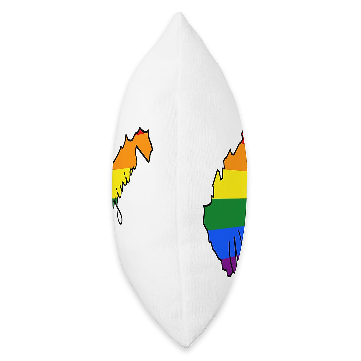 West Virginia Map USA State Rainbow Pride Flag West Virginia Map USA State Rainbow Flag Pride Month Throw Pillow, 16x16, Multicolor