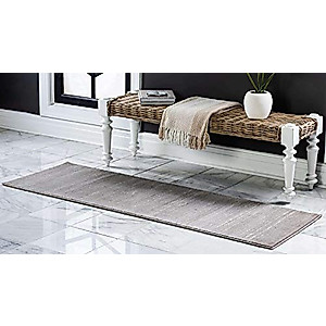 Jill Zarin Uptown Collection Area Rug - Madison Avenue (2' 2" x 6' 1" Runner, Gray/ Ivory)