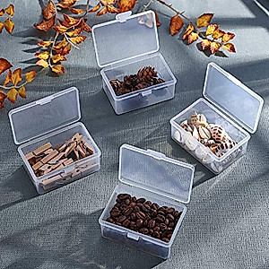 BENECREAT 8Pcs Clear Plastic Box Container Transparent Rectangle Storage Organizer with Lids for Beads, Small Items and Other Craft Projects, 3.2x2.2x1.4"