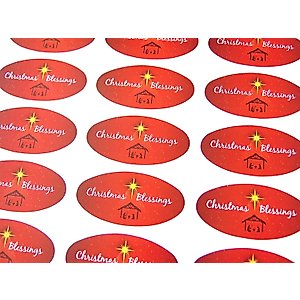 Pack of 30 Christian, Religious Christmas Oval Stickers, Colorful Envelope Seals Labels for Cards, Festive Craft and Decoration