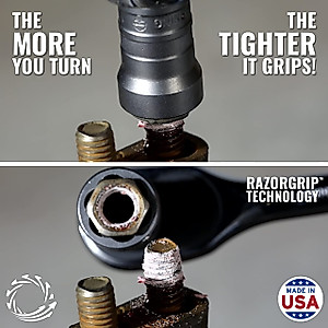 ROCKETSOCKET | 13 Piece Impact Grade Extraction Socket Set | Made in USA | ⅜” Drive | Remove stripped, frozen, rounded-off Bolts, Nuts & Screws