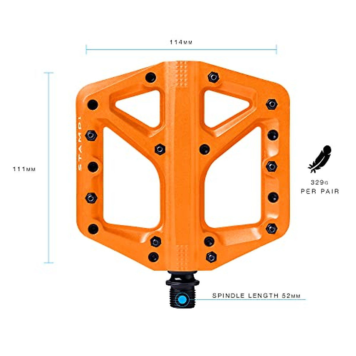 Crankbrothers MTB Pedals Stamp 1 Large Orange