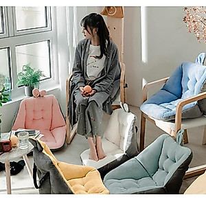 ZYBCQL Semi-Enclosed Bunny Ears Seat Cushions with Ties,Cute Cartoon Crystal Velvet Chair Cushion Floor Pillow for Office Chair-Grey 52x52cm(20.5x20.5in)