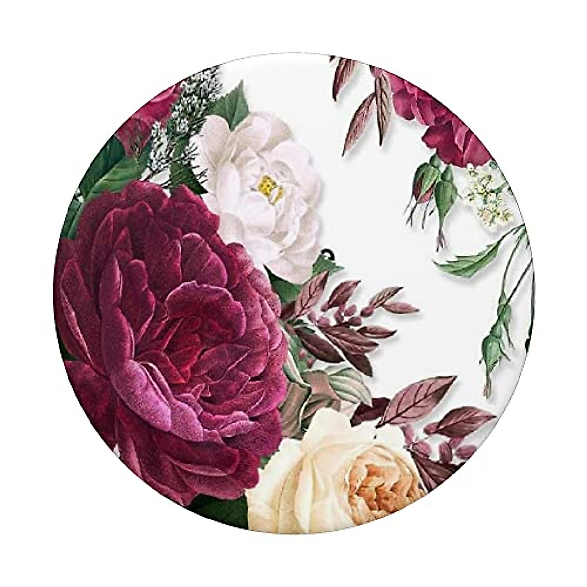 Hot pink White Flower Floral Pattern Phone Popper PopSockets Swappable PopGrip