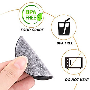 Yddcpbb 30 Pieces Rubber Bottoms for Sublimation Tumbler, Silicone Bottoms for Tumblers, Protective Antislip Rubber Bottom with Adhesive for Wine Tumblers, Skinny Tumblers, Mason Jars, Black (56MM)