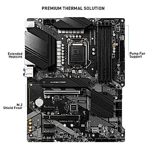 MSI Z490-A PRO ProSeries ATX Motherboard (10th Gen Intel Core, LGA 1200 Socket, DDR4, Dual M.2 Slots, USB 3.2 Gen 2, 2.5G LAN, DP/HDMI)