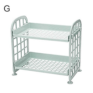 CHDHALTD Plastic Bathroom Storage Shelf,2 Layer Wall Coner Storage Rack, Home Organization Storage Shelf Holder for Kitchen Bathroom Coffee
