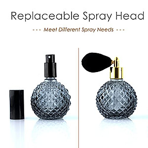 Shining Craft Perfume Bottles Empty Vintage Atomizer Spray Bottle 3.4OZ / 100ml - Classic Sprayer with Air Bulb, Refillable Perfume Bottle, SC001 (Black)