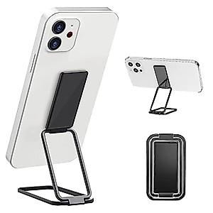 Dgloze Phone Ring Holder Finger Kickstand, 360°Rotation Cell Phone Ring Holder, Foldable Phone Holder for Hand, Work with Magnetic Car Mount Compatible with Most Smartphones and Tablets (Gun Black)
