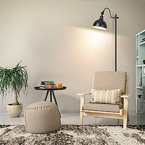 Mlambert Industrial Floor Lamp,63” LED Standing Lamp Modern with 11W A19 LED Bulb,Adjustable Head,Foot Switch,Metal Lamp for Livingroom,Stand Light