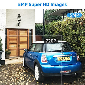 JouSecu Wired Security Camera System 4pcs 5MP Wired HD Outdoor POE IP Cameras, 3K 8CH NVR with 1TB HDD, True Plug & Play Home CCTV for Night Vision 24/7 Recording