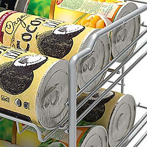 SimpleHouseware Stackable Can Rack Organizer, Silver