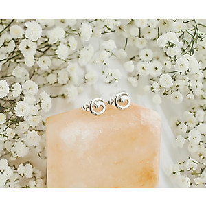 SOFIA MILANI - Solid 925 Sterling Silver Earrings for Women - Wave Spiral Stud Earrings - 20638