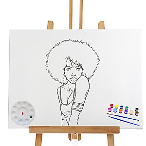 Essenburg Pre Drawn Canvas Paint Kit | Teen, Kids and Adult Sip and Paint Party Favor | DIY Date Night Couple Activity| Canvas Boards for painting| Beautiful Sista (S 8x10 CANVAS ONLY)