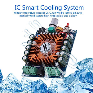 Digital Audio Amplifier Board, 4 Channels 4 x 50W Large Power HiFi Amplifier Board - IC Smart Cooling Digital Amplifier Board