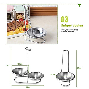 Spoon Rest Holder Stainless Steel Vertical Saving Soup Ladles Holders or Hotpot Restaurant, Buffet, Fast Food Restaurant Kitchen Decor Tool 2Pack (Spoon Rest)
