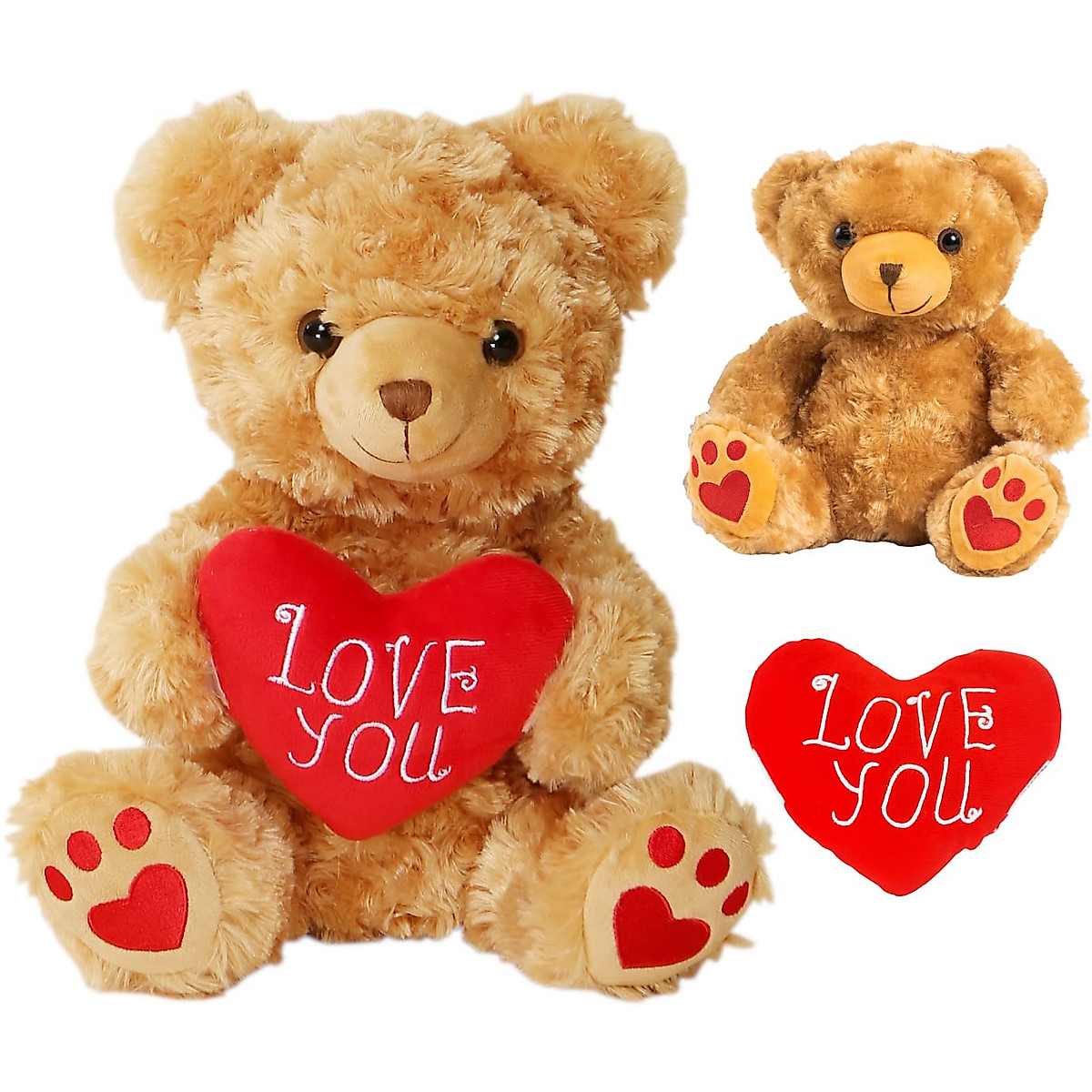 Zillywood 9" Talking Teddy Bear Repeats What You say. Repeating Talking Teddy Bear Gift for her. I Love You Gifts for Valentine's Day, Mother's Day with Removable Plush Heart (Repeating Teddy Bear)