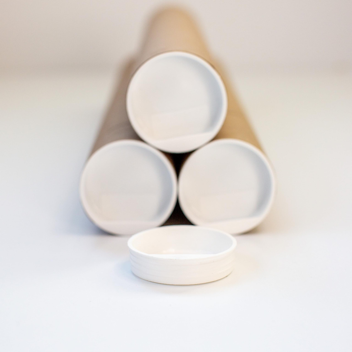 Packhorse Supply | 2-pack Kraft Mailing Tubes with Caps | 2-inch x 12-inch Usable (13" total length) | Heavy-Duty Cardboard Poster Tubes for Shipping and Storage of Documents and Art