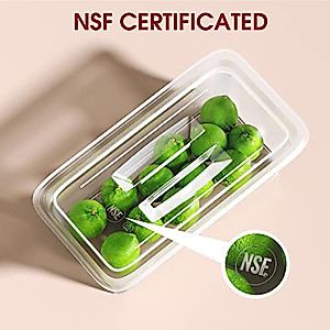 WantJoin 1/3 Size Plastic Clear Food Pans with Lids,6 Pack 8 Inch Restaurant Food Storage Containers with Handle,Stackable Polycarbonate Hotel Pans