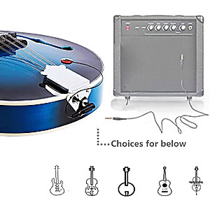 ADM Acoustic Mandolin Instrument Kit Music A Style for Kids Students Adults Wood Mandolins Beginner Set With Bag, Tuner, EQ, Strap, Strings, Picks and Hanger, Blue
