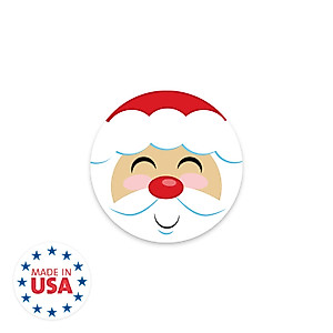 Jolly Santa Holiday Sticker / 1.5" Santa Claus Face Label/Roll of 500 Jolly St. Nick Christmas Stickers