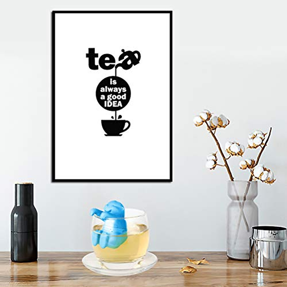 Otter Shaped Tea Filter,Cute Silicone Tea Strainer Reusable Tea Infuser Blue Leaf Strainer Kitchen Tools