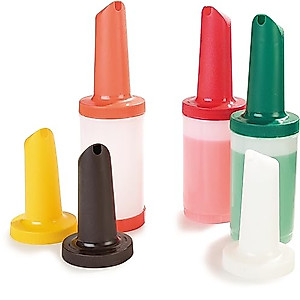 Carlisle FoodService Products Pourplus Store 'N Pour Complete Quart Set Neck, Container, And Cap for Bar, Kitchen, And Restaurant, Plastic, 32 Ounces, White, (Pack of 12)