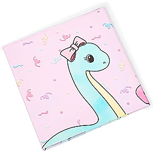 BLUE PANDA Pink Dinosaur Party Decorations for Girl's Birthdays, Plastic Tablecloth (54 x 108 in, 3 Pack)