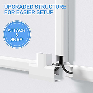 Delamu Cord Hider, 94.5in Cord Covers for Wires on Wall, Large Cable Hider Wire Covers for Cords, Wire Hiders for TV on Wall, Easy Set up Cable Cover Cable Management Kit, 6X W1.18 H0.67in, White